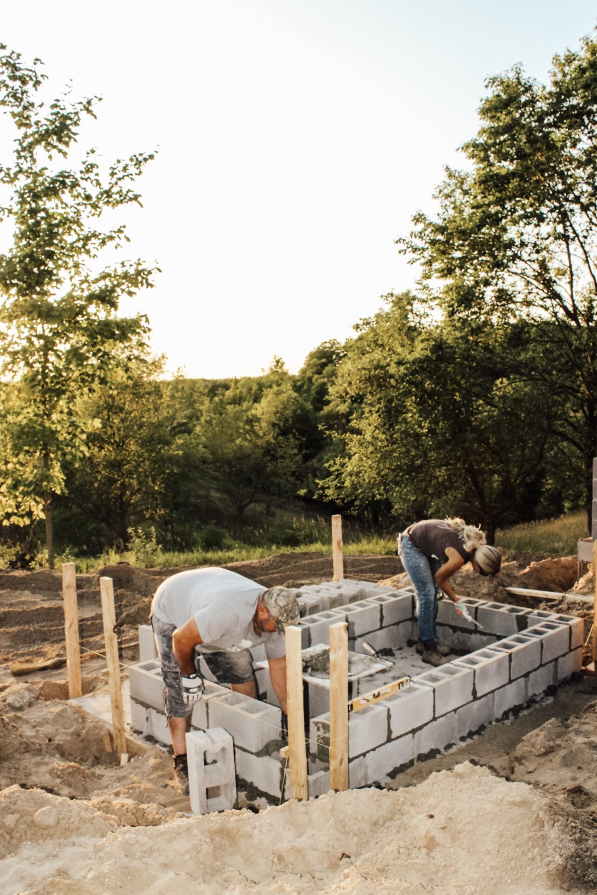 DIY Pavilion: Masonry Work for Columns - Fletcher Creek Cottage