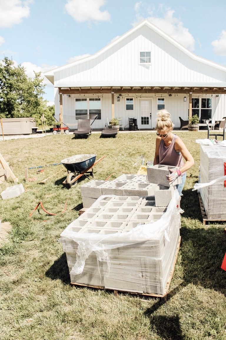 DIY Pavilion: Masonry Work for Columns - Fletcher Creek Cottage