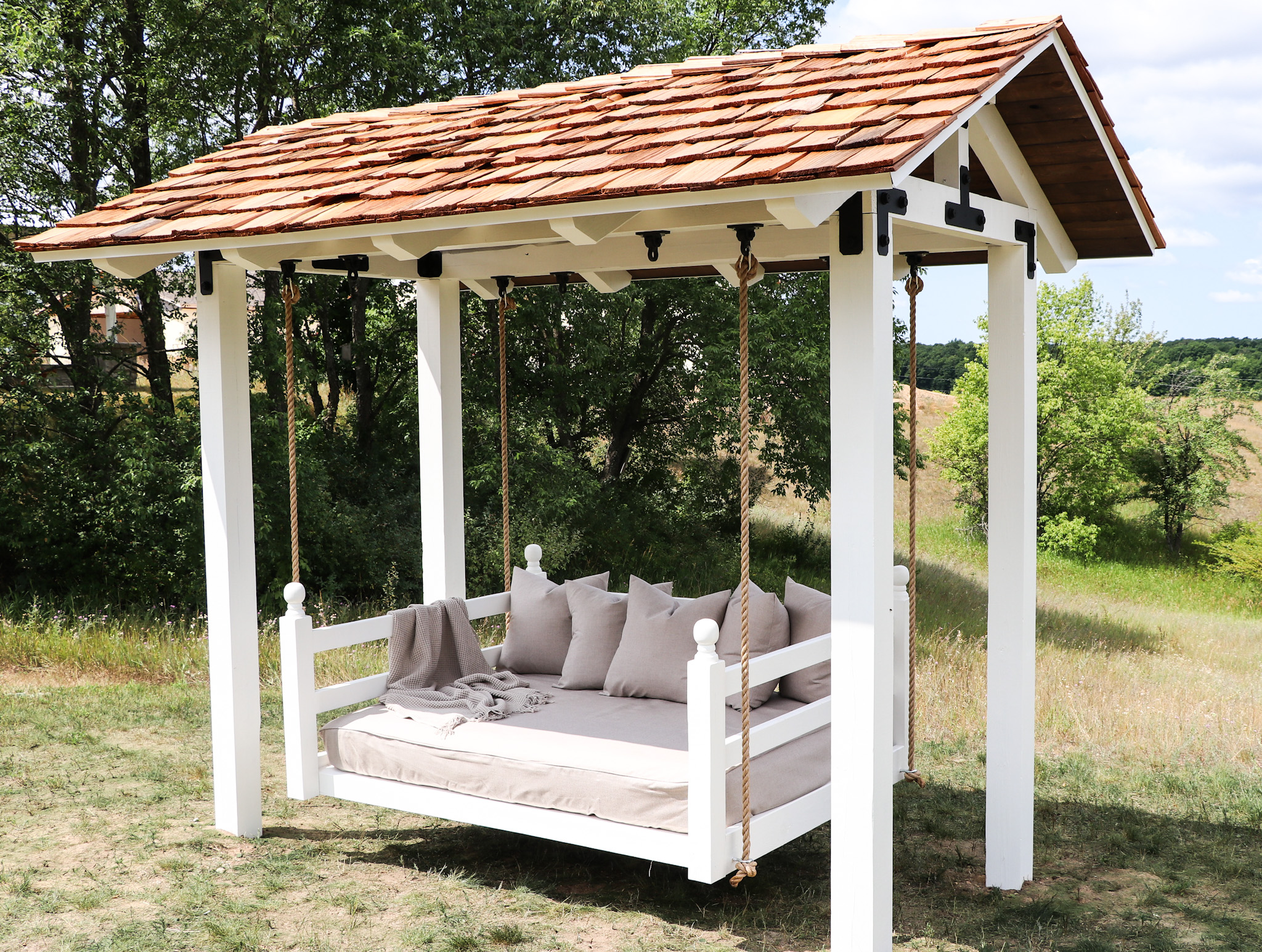 How To Build A Beautiful Covered Daybed Swing | Fletcher Creek Cottage
