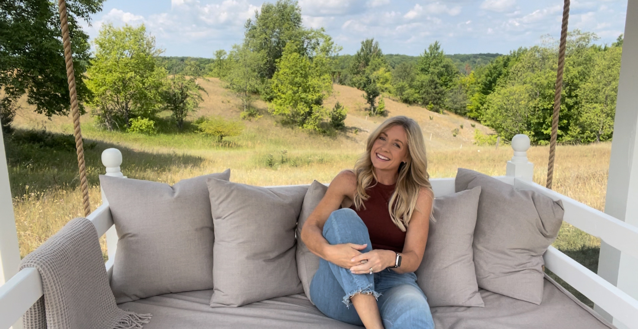 How To Build A Beautiful Covered Daybed Swing - Fletcher Creek Cottage